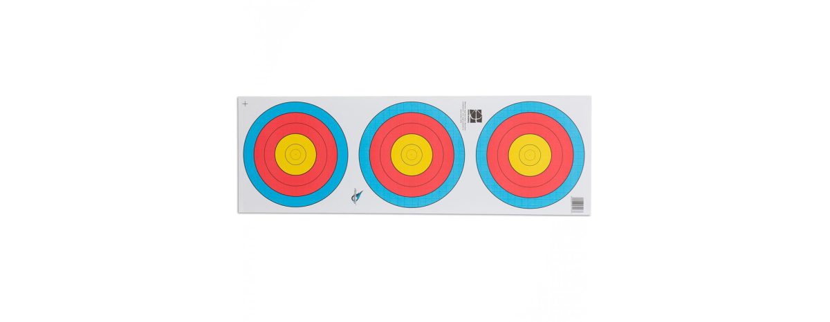TARGET FACES WORLD ARCHERY 40CM 3-SPOT STANDARD CENTRE – SAB – صاب